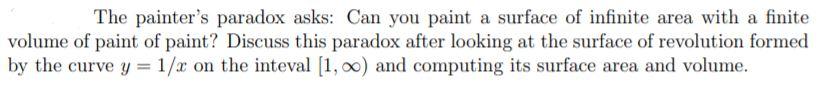 Solved The painter's paradox asks: Can you paint a surface | Chegg.com
