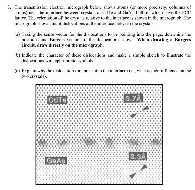 Solved 3. The transmission electron micrograph below shows | Chegg.com