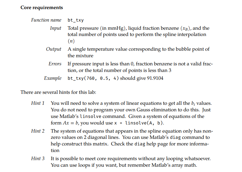 Solved 1. Given n points, there should be n−1 total spline | Chegg.com