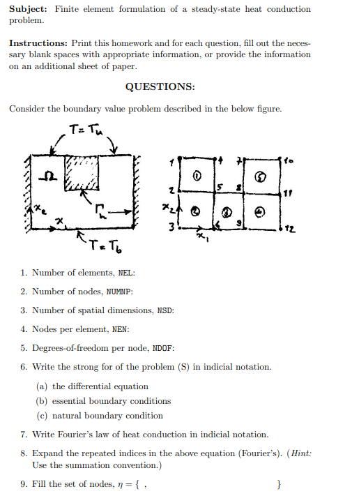 Subject: Finite element formulation of a steady-state | Chegg.com