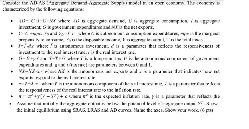 Solved Consider the AD-AS (Aggregate Demand-Aggregate | Chegg.com