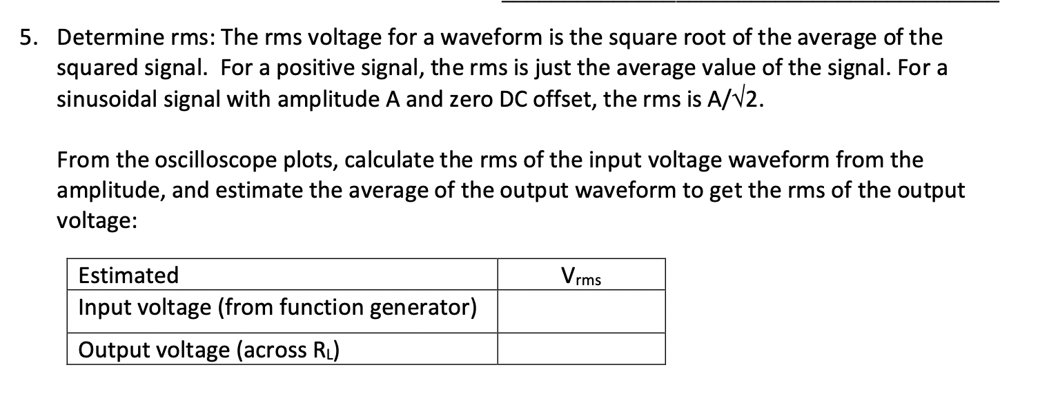 Determine rms: The rms voltage for a waveform is the | Chegg.com