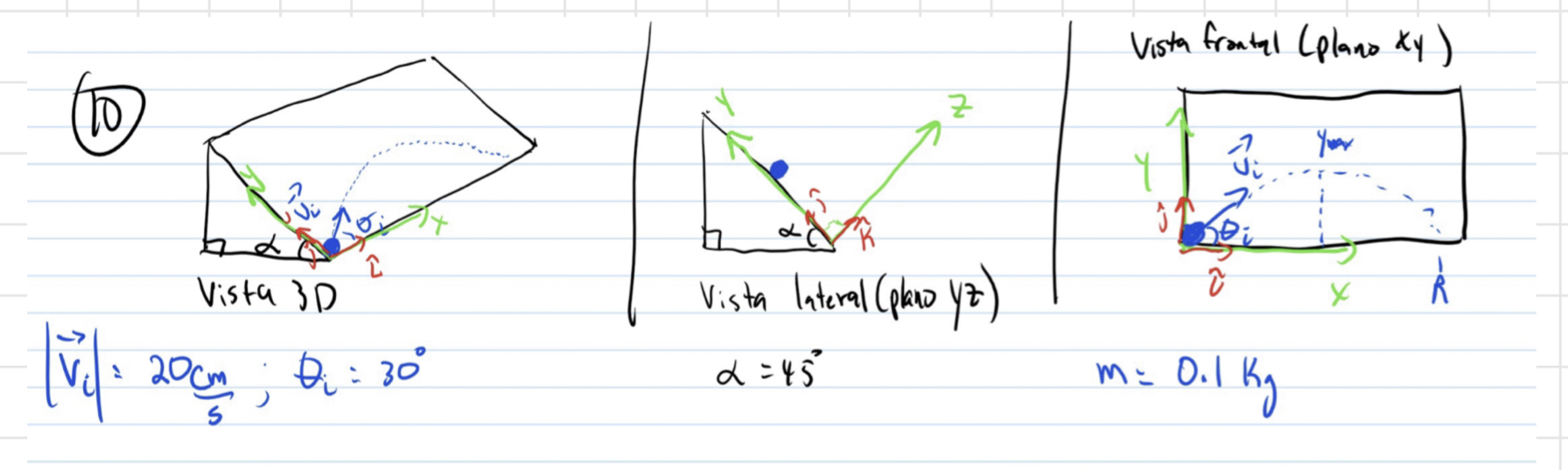 Solved We have an incline plane (3d) from where we throw a | Chegg.com