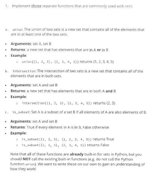 Solved 1. Implement three separate functions that are | Chegg.com