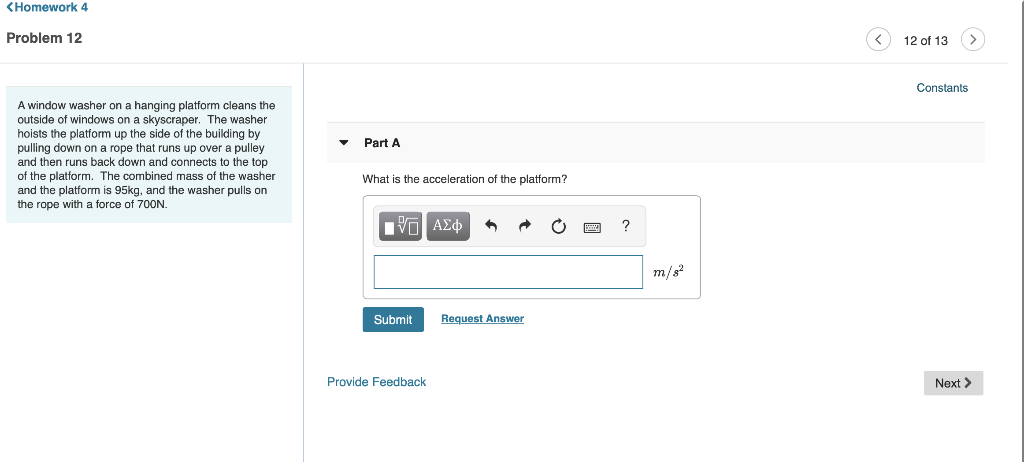 Solved (Homework 4 Problem 12 Constants Part A | Chegg.com