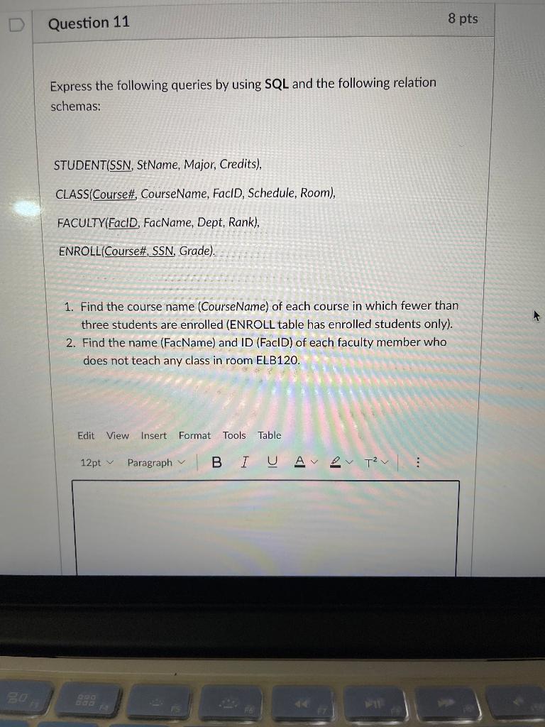 Solved Express the following queries by using SQL and the | Chegg.com