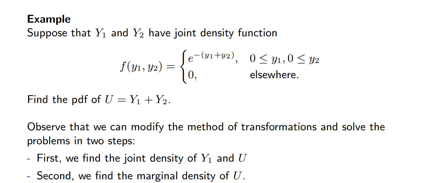 Solved Example Suppose that Y1 and Y2 have joint density | Chegg.com