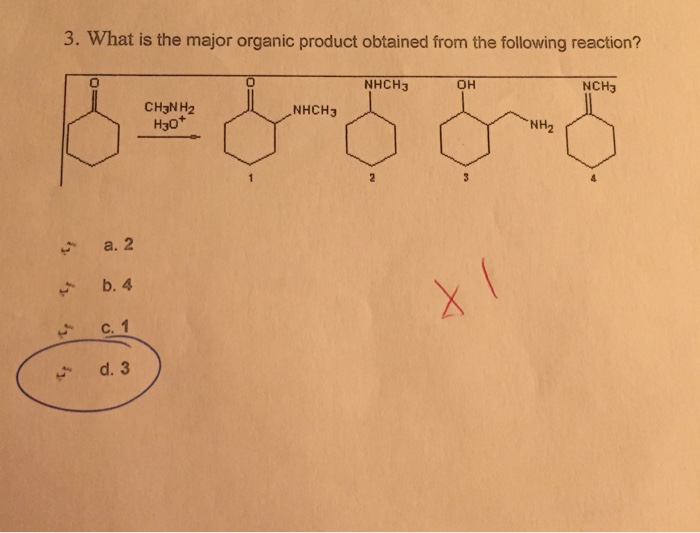 Solved 3. What is the major organic product obtained from | Chegg.com