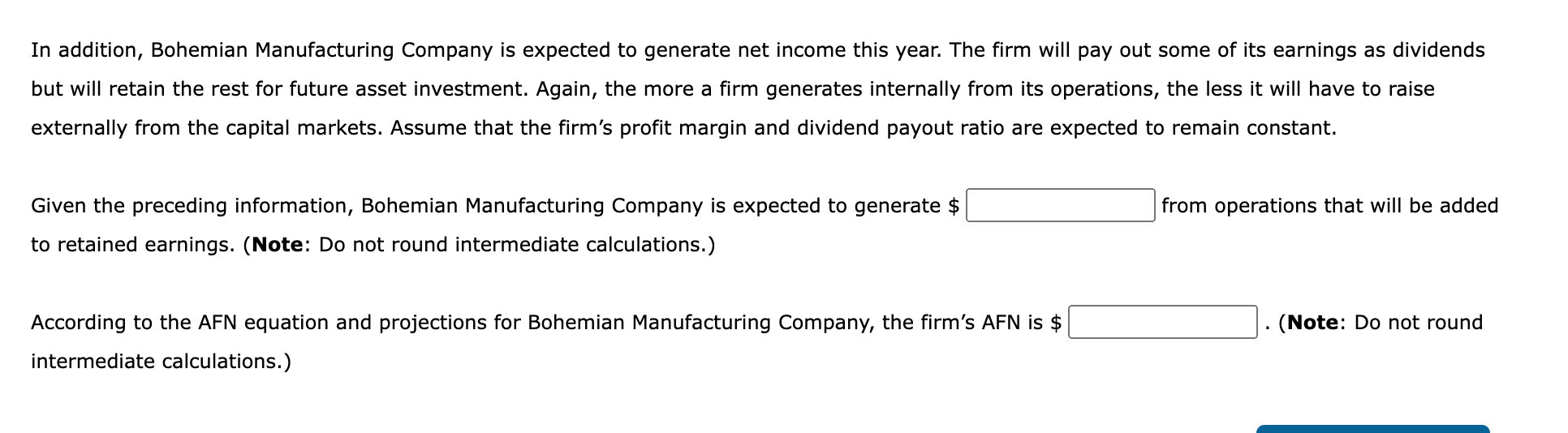 Solved 2. The Additional Funds Needed (AFN) equation | Chegg.com