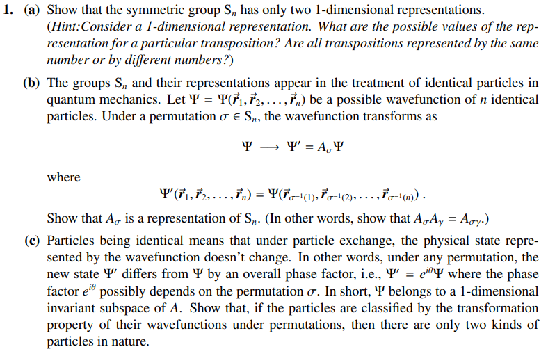 Solved A Show That The Symmetric Group Sn Has Only Two