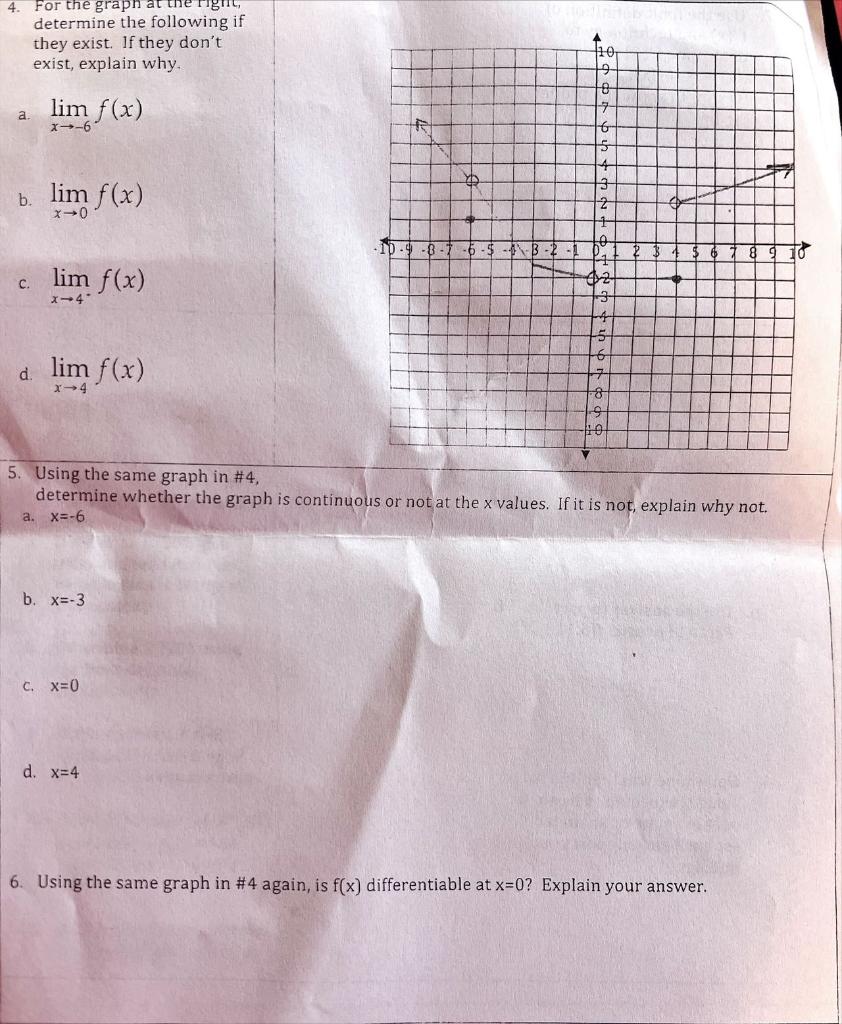 Solved 4. For the graph at the rign, determine the following | Chegg.com