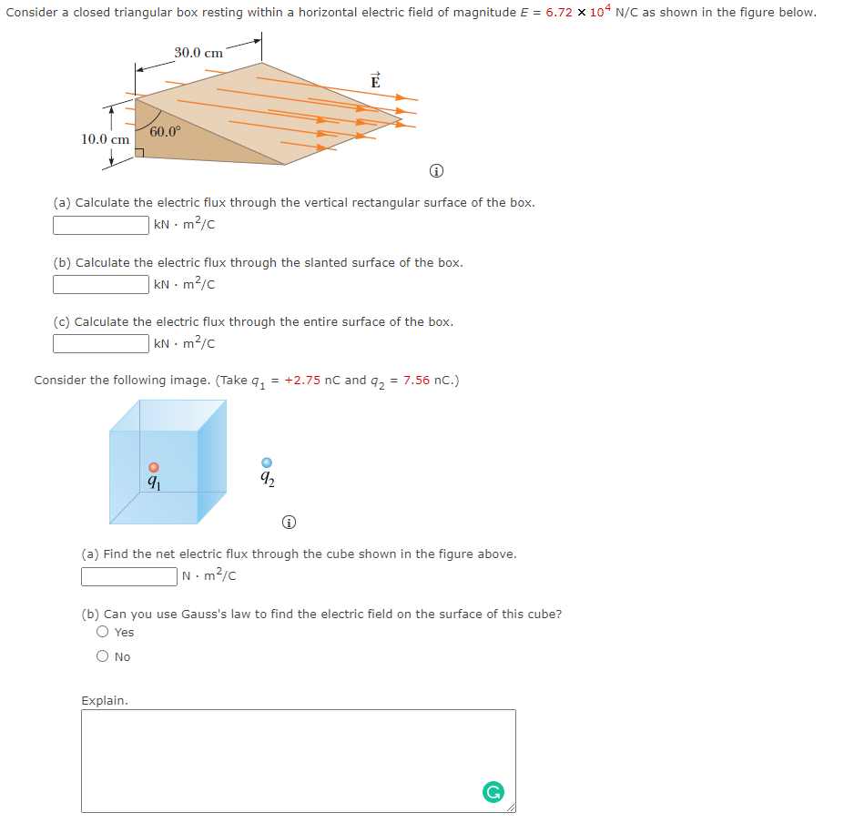 Solved Consider a closed triangular box resting within a | Chegg.com