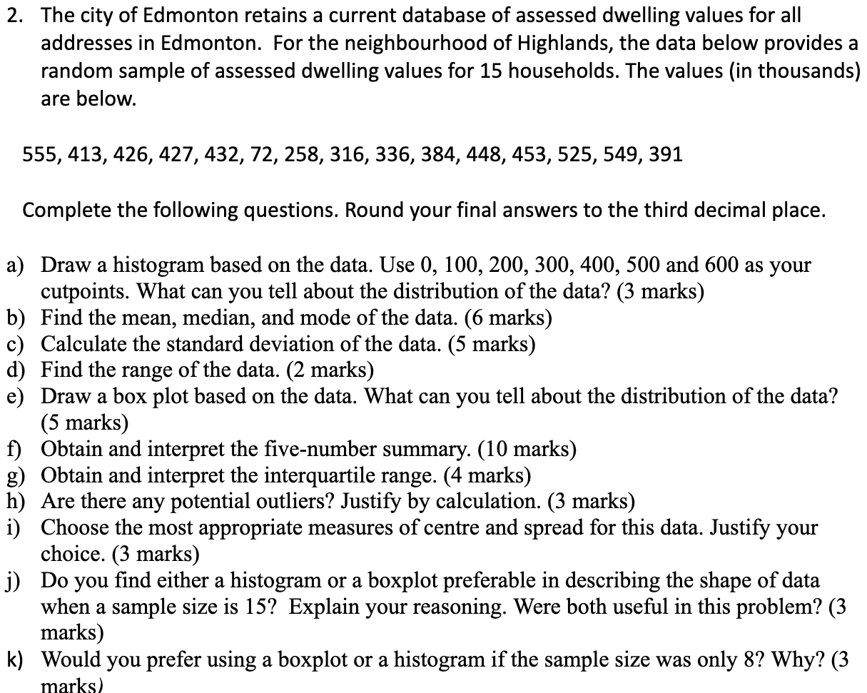 Solved 2. The city of Edmonton retains a current database of | Chegg.com