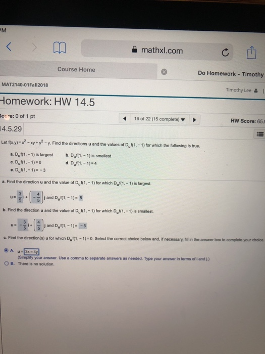 Solved 을 mathxl.com Course Home Do Homework - Timothy | Chegg.com