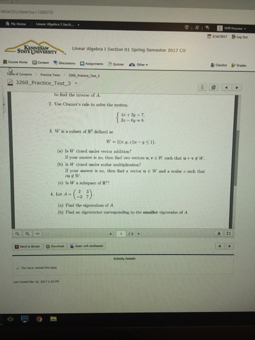 Solved Need help with this linear algebra problem? It's | Chegg.com