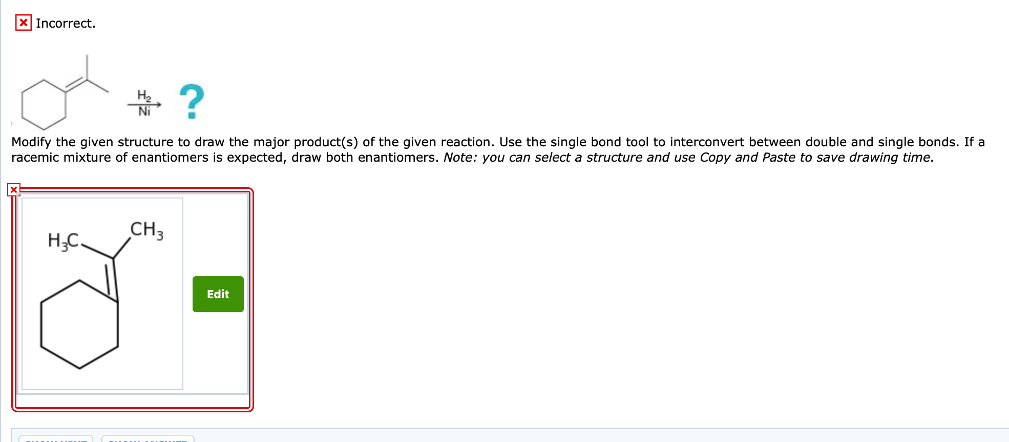 Solved X Incorrect. HE Ni ? Modify the given structure to | Chegg.com