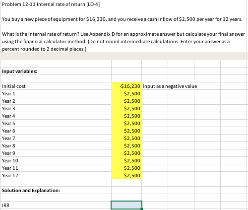 Solved Problem 12-11 Internal rate of return [LO-4] You buy | Chegg.com