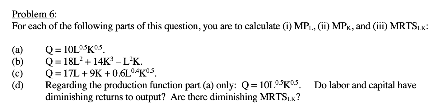 Problem 6: For each of the following parts of this | Chegg.com