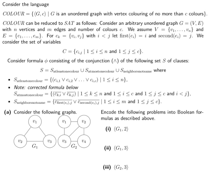 Consider the language COLOUR-G, c) G is an unordered | Chegg.com