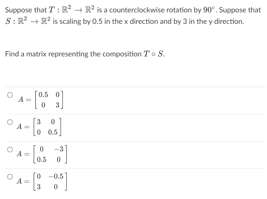 Solved Suppose that T :R2 + R2 is a counterclockwise | Chegg.com