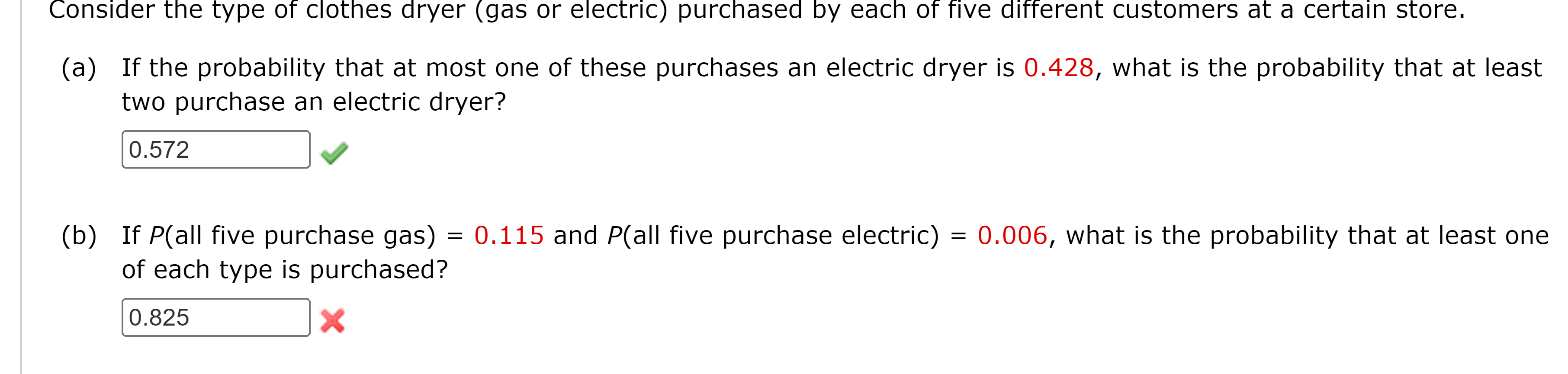 Solved Consider the type of clothes dryer (gas or electric) | Chegg.com