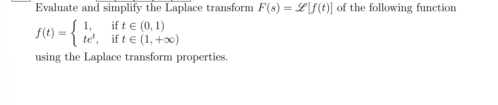 Evaluate and simplify the Laplace transform | Chegg.com