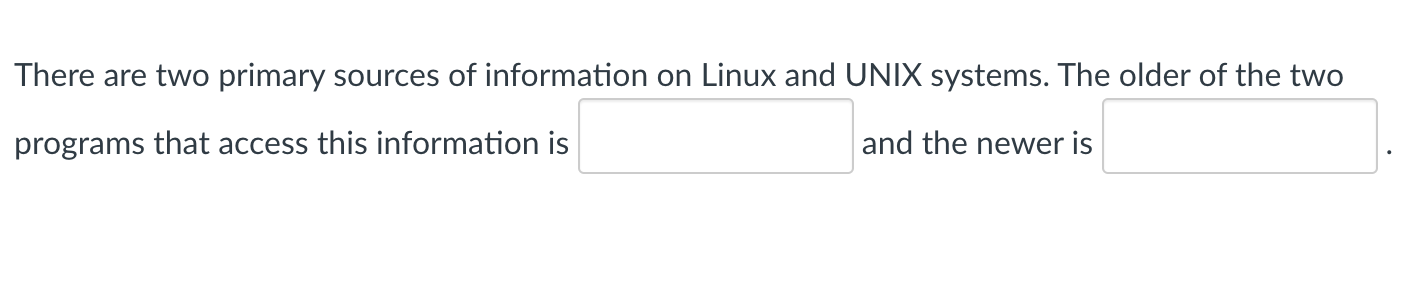 Solved linux programming question- MCQ and fill in the | Chegg.com