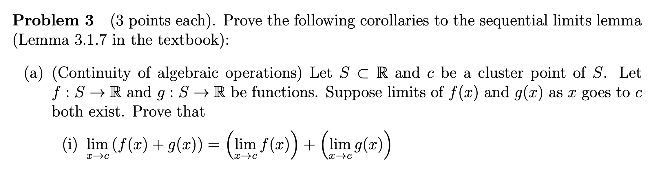 Solved Problem 3 (3 points each). Prove the following | Chegg.com