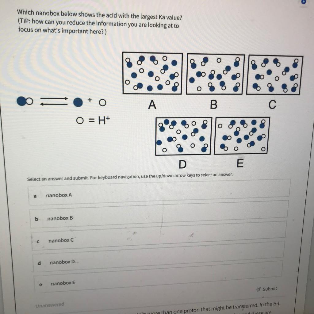 Solved Which nanobox below shows the acid with the largest | Chegg.com