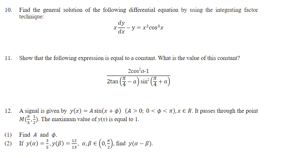 Solved 10. Find the general solution of the following | Chegg.com
