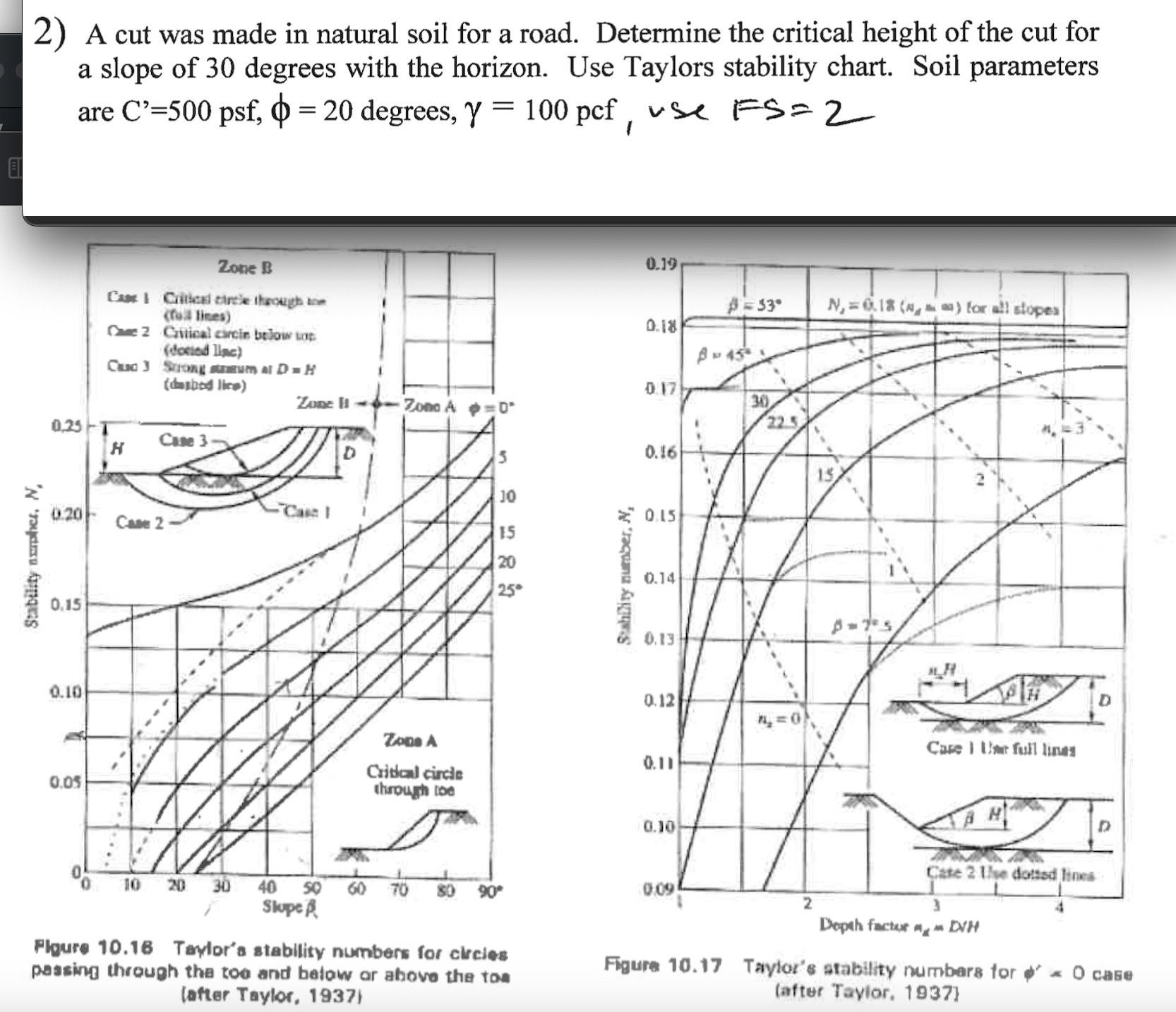 Solved 2) A cut was made in natural soil for a road. | Chegg.com