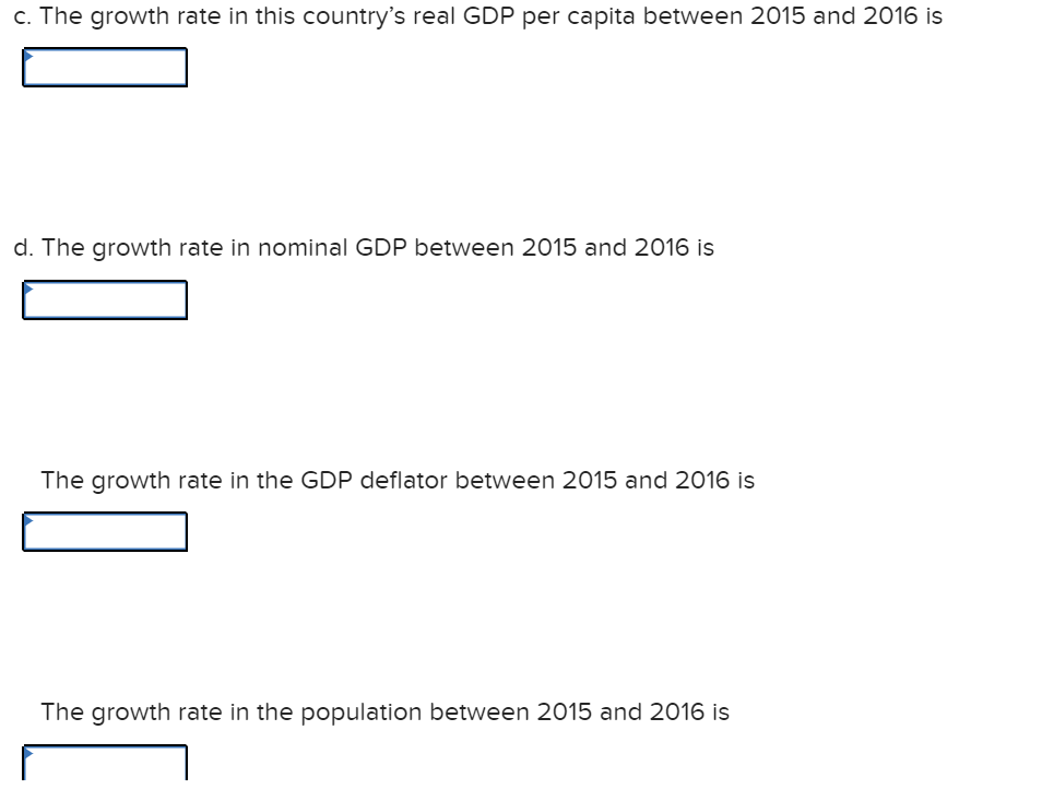 Solved Reference equation: Real GDP per capita growth rate = | Chegg.com