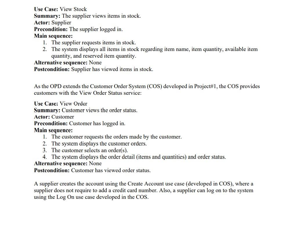 Order Processing System (OPS) Project Requirement: 1. | Chegg.com