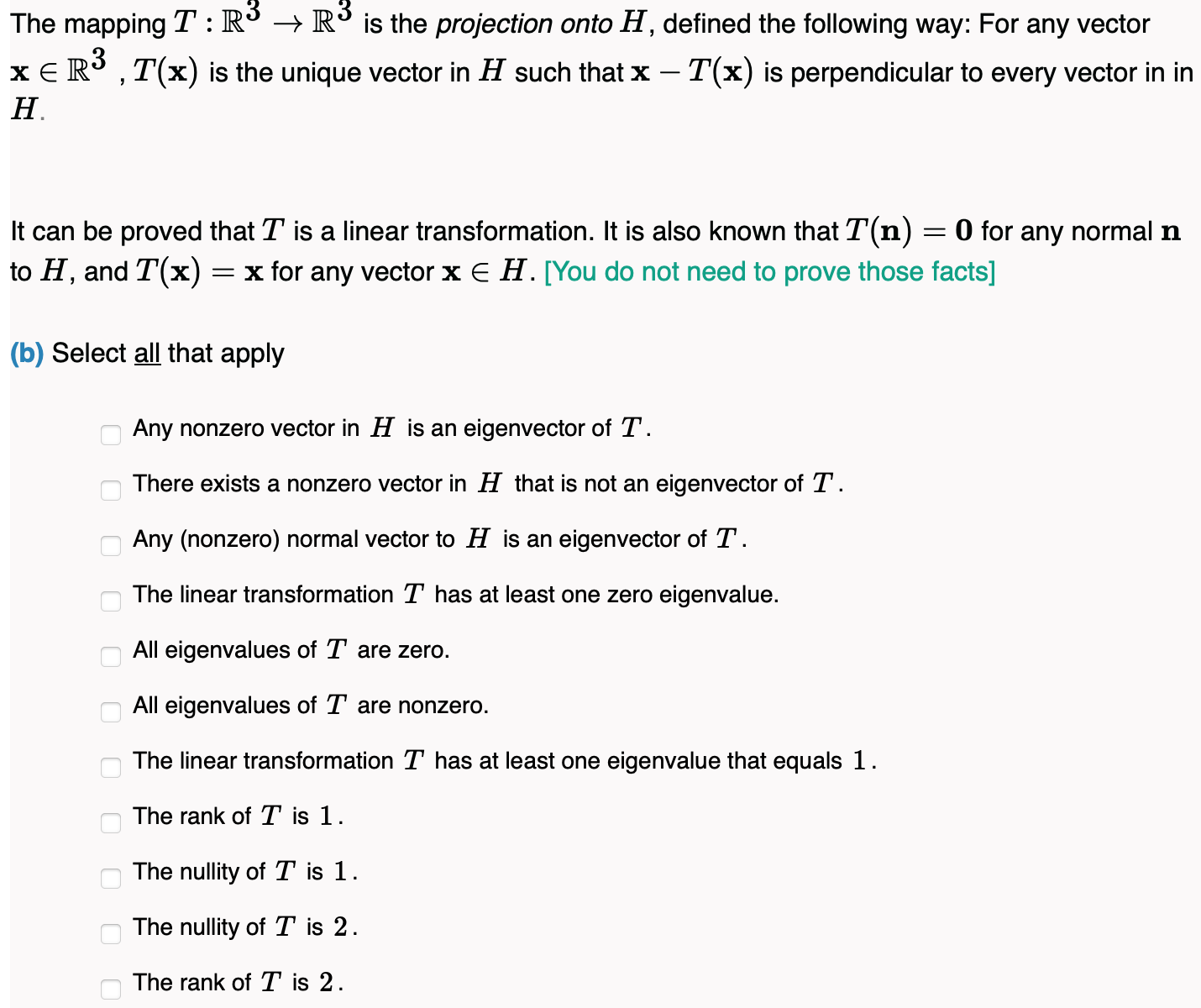 Solved Suppose that H is a subspace of R3 defined as | Chegg.com