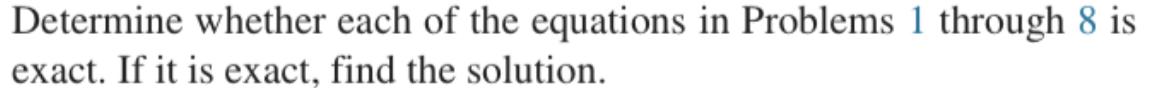 Solved Determine whether each of the equations in Problems 1 | Chegg.com