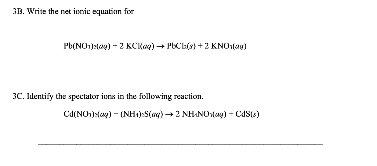Solved 3A. Classify the following reactions as synthesis, | Chegg.com