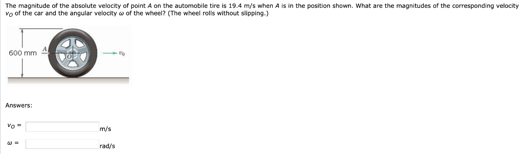 Solved The magnitude of the absolute velocity of point A on | Chegg.com