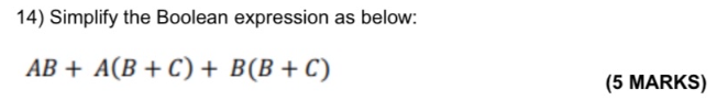 Solved helpSimplify the Boolean expression as | Chegg.com