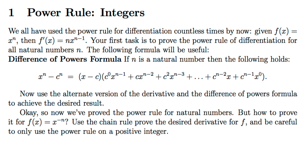 Solved 1 Power Rule: Integers We all have used the power | Chegg.com