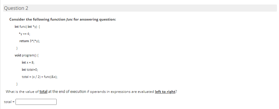 Solved Question 2 Consider the following function func for | Chegg.com