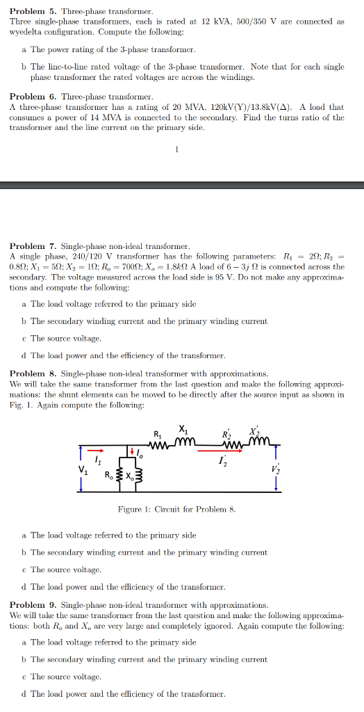 Solved Problem 5. Three-phase transformer Three single-phase | Chegg.com Solved Problem 5. Three-phase transformer Three single-phase | Chegg.com