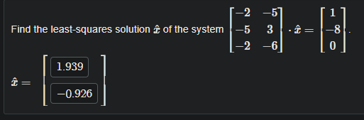Solved Find the least squares solution. I tried | Chegg.com