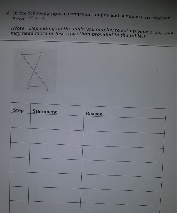 Solved 4. In the following figure, congruent angles and | Chegg.com