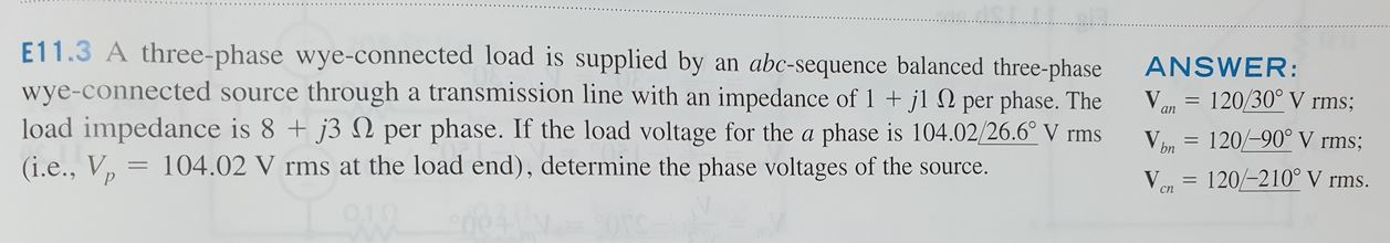 Solved E11.12 For the balanced wye-wye system described in | Chegg.com