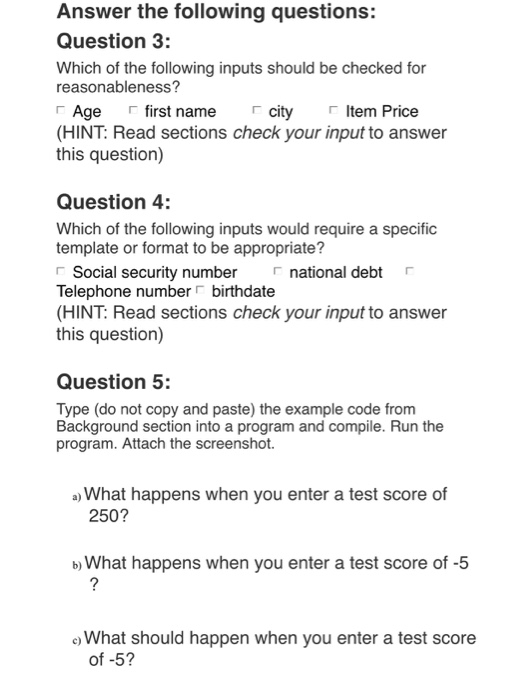 Solved Input Validation Background Summary Any program | Chegg.com