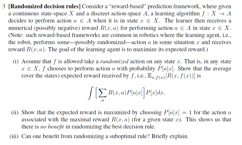 3 [Randomized decision rules] Consider a | Chegg.com