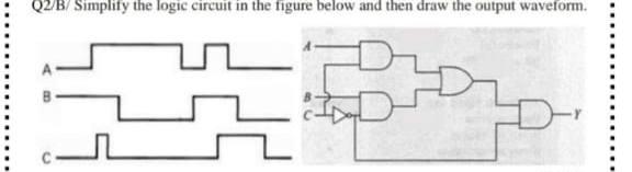 Solved Q2/B/Simplify the logic circuit in the figure below | Chegg.com