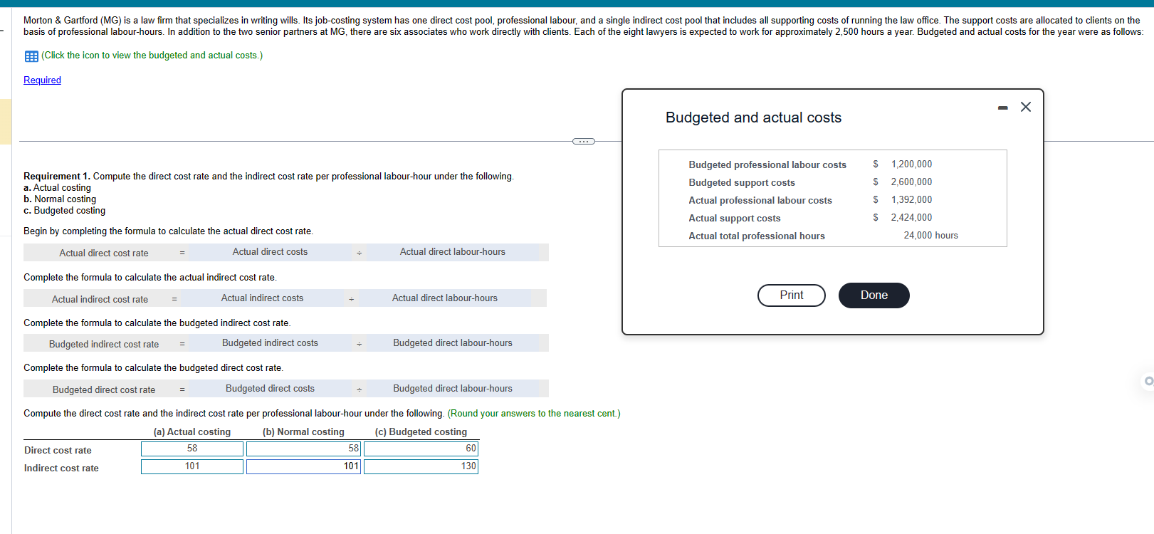Solved (Click the icon to view the budgeted and actual | Chegg.com