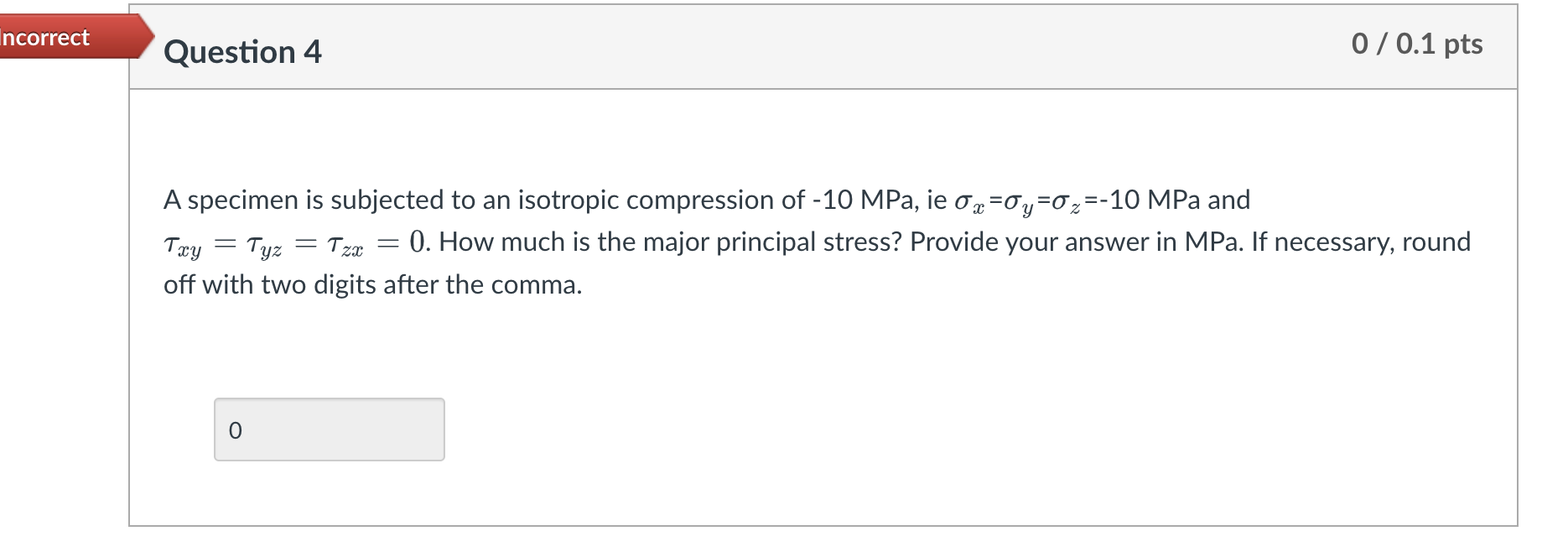 Solved A specimen is subjected to an isotropic compression | Chegg.com