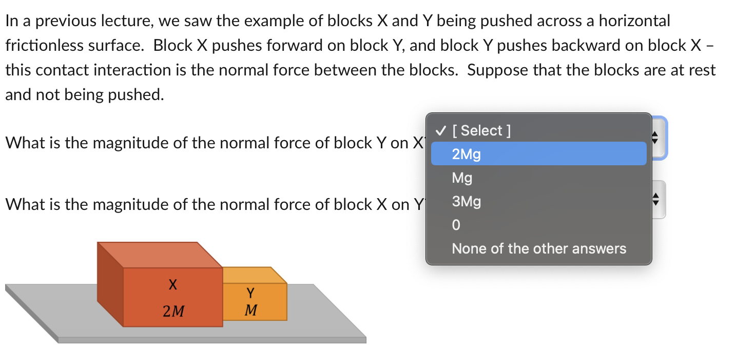 Solved In a previous lecture, we saw the example of blocks X | Chegg.com